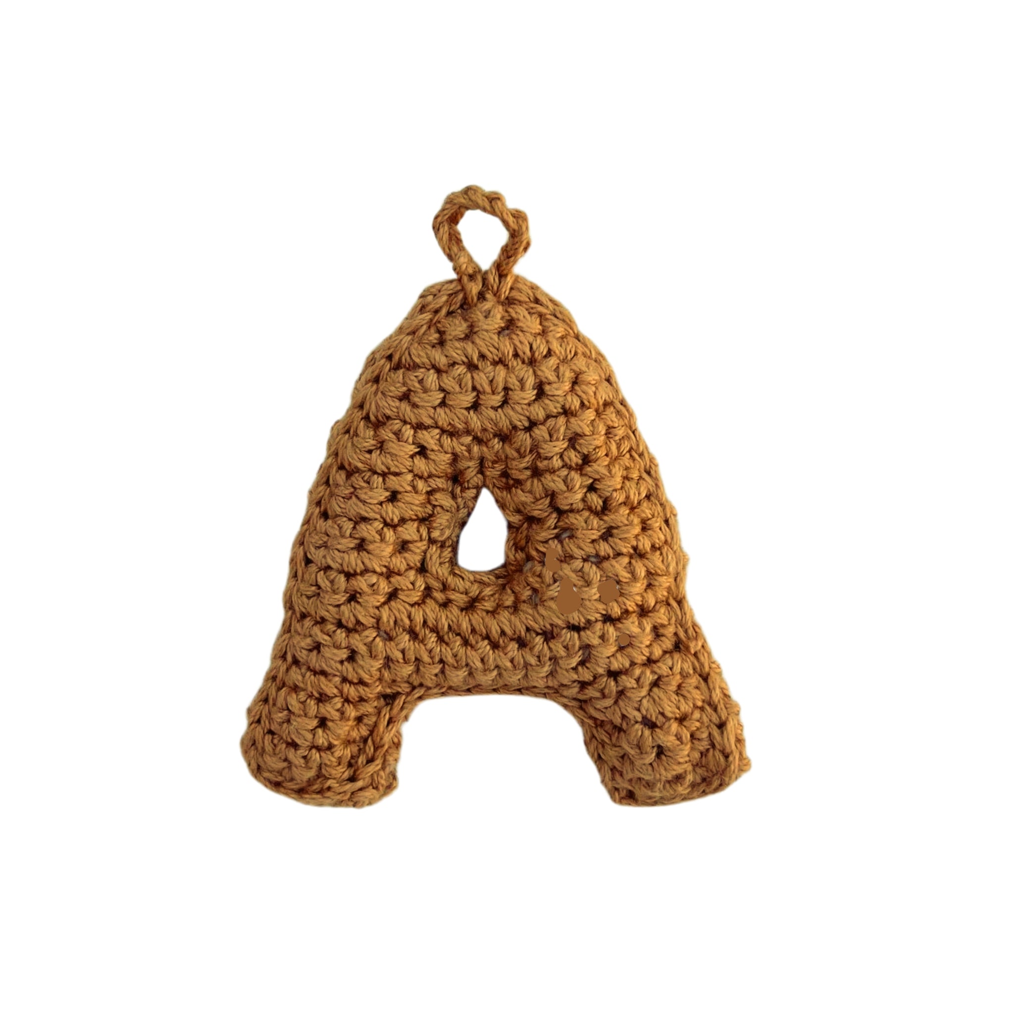Handmade Crochet Alphabet Letters in Mustard | NEOCOCO